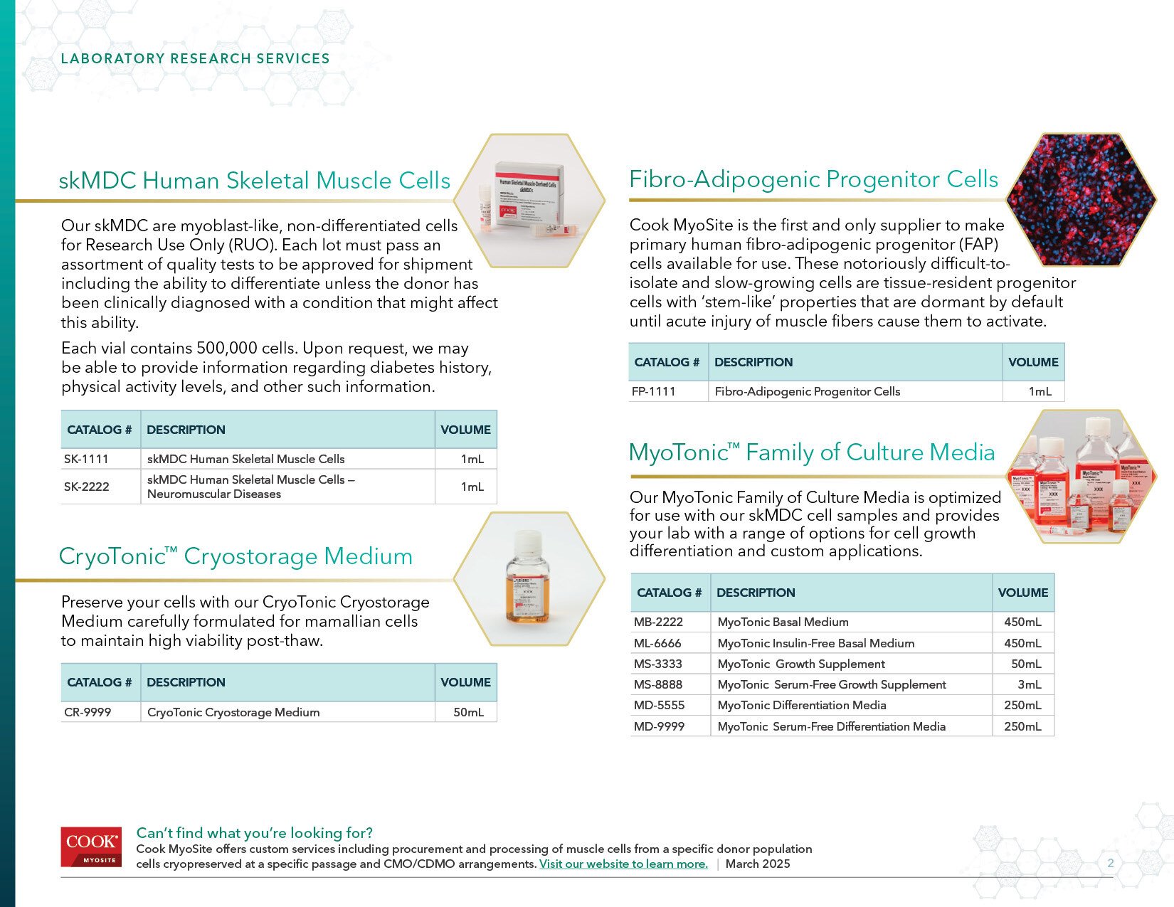 Catalog: Primary Cells & Media